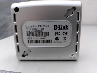 D-Link (DP-301U) Wired 10/100 Fast Ethernet USB Print Server P/N: IP301UN | eBay