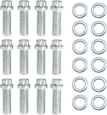 3/8" 1-1/8" Intake Bolt for 90A° Small Block Chevy Replace 38400 (set ...