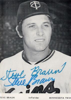STEVE BRAUN MINNESOTA TWINS SIGNED 3X4 PHOTO W/ COA | eBay