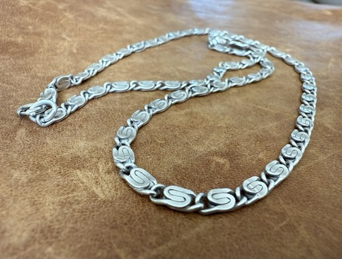 Beautiful Vintage Scroll Chain Sterling Silver 4mm Wide Necklace 18.5 ...