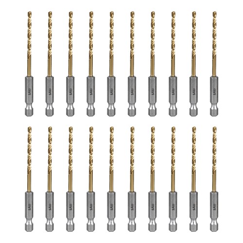 Cobalt Drill Bit Set 20 Pack 1/8 Inch High Speed Steel with Hex Shank ...