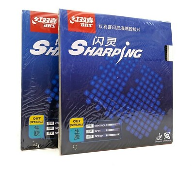 2 X DHS Sharping Pips Out Special Table Tennis Racket Rubbers With ...