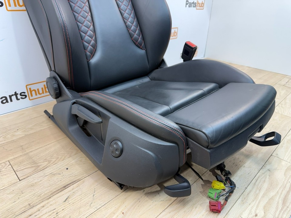 2017-2020 AUDI RS3 OEM FRONT RIGHT PASSENGER BLACK LEATHER SEAT W/ RED ...
