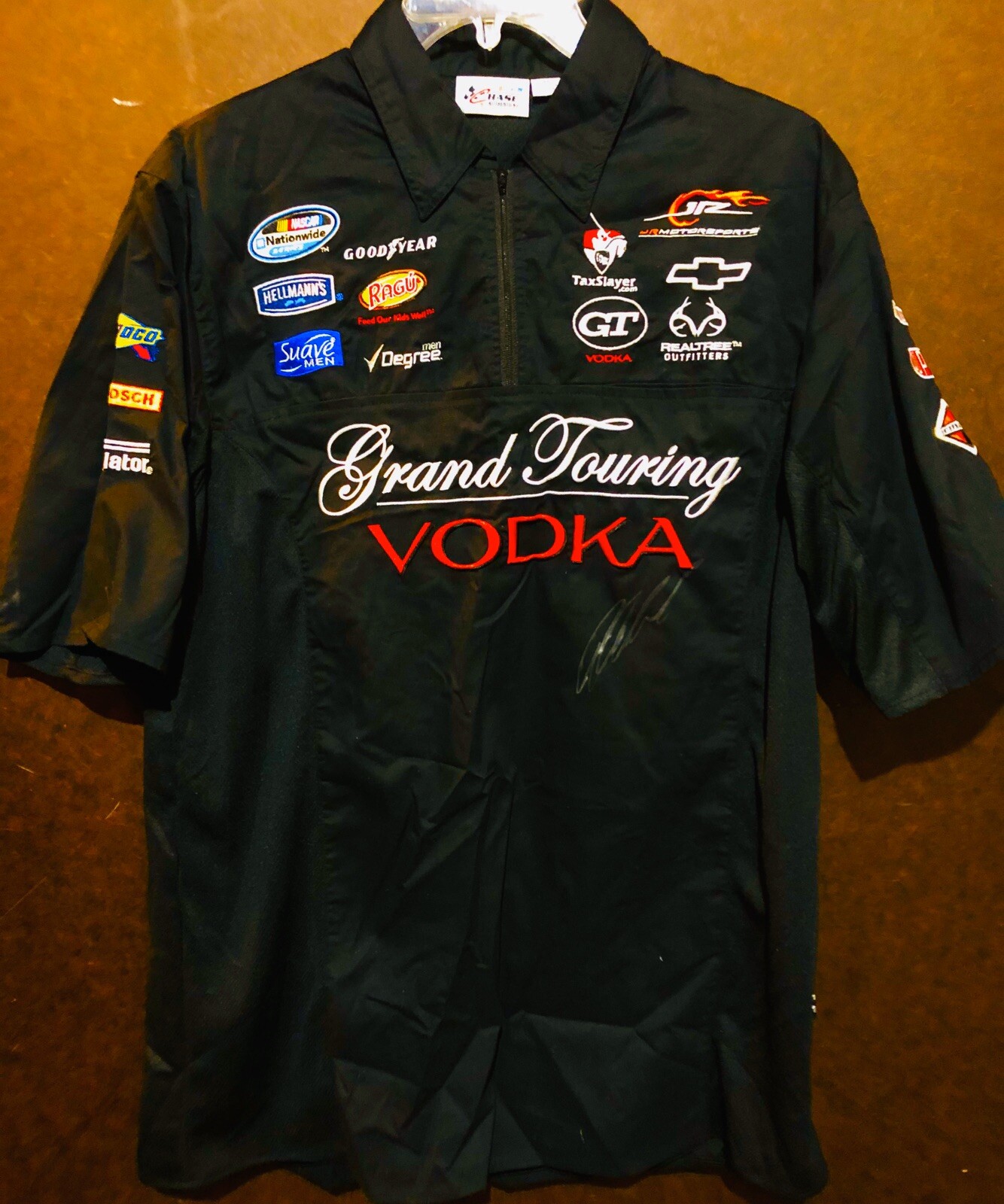 NASCAR Aric Almirola grand touring vodka Crew Shirt RACE WORN | eBay