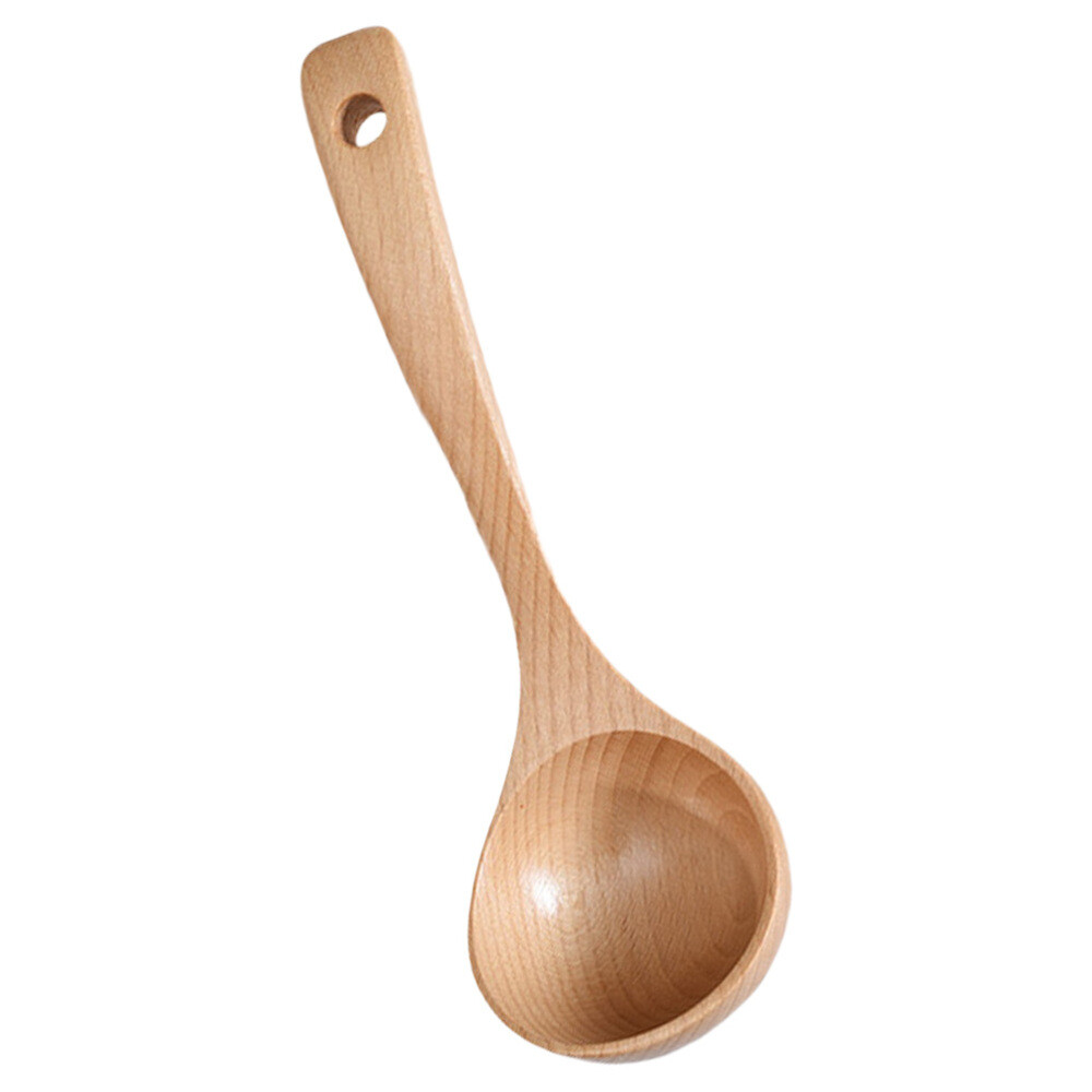 Beech Spoon Espresso Spoons Porridge Ladle Kitchen Cooking Deep Serving ...