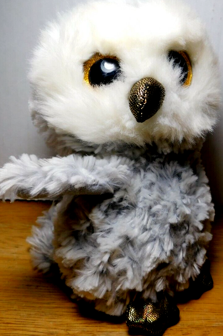 Ty~Beanie Babies Owlette The White & Grey Owl Boos 6.5" Stuffed Plush ...