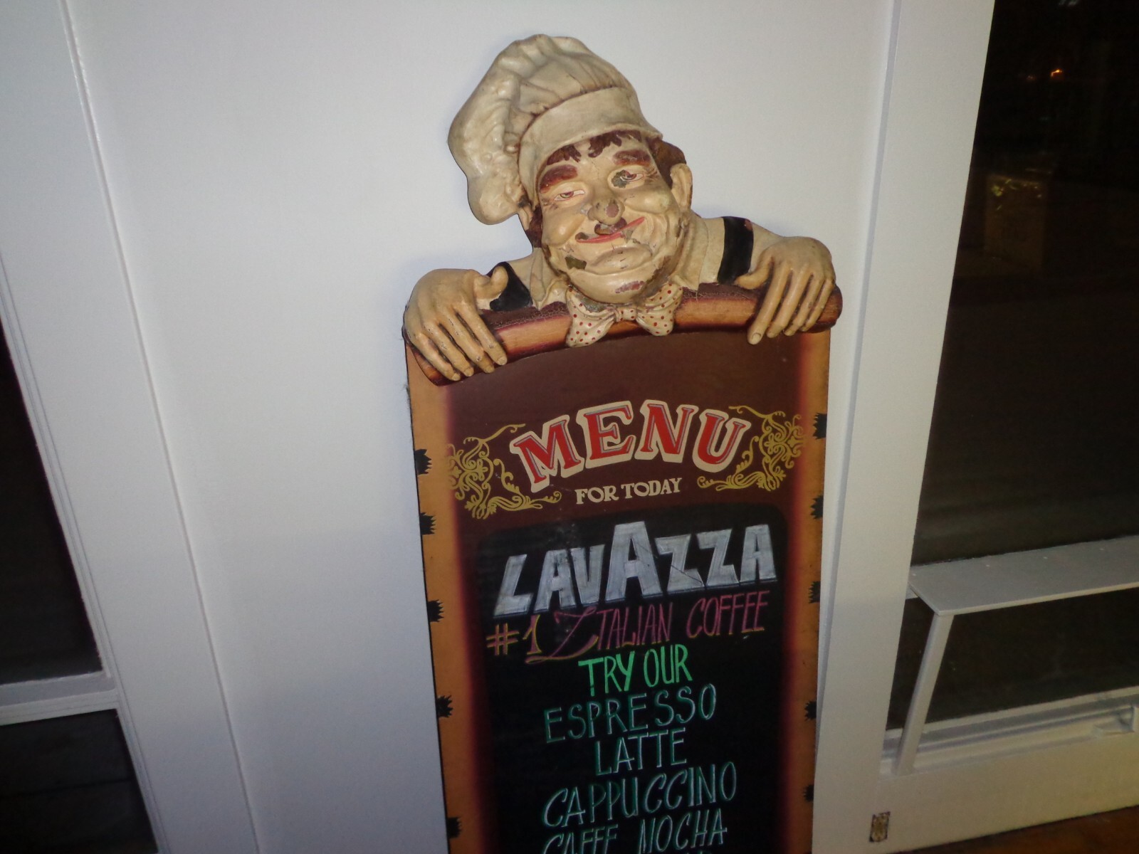 HUGE TALL Italian Chef Statue Menu Board 66 inches tall | eBay