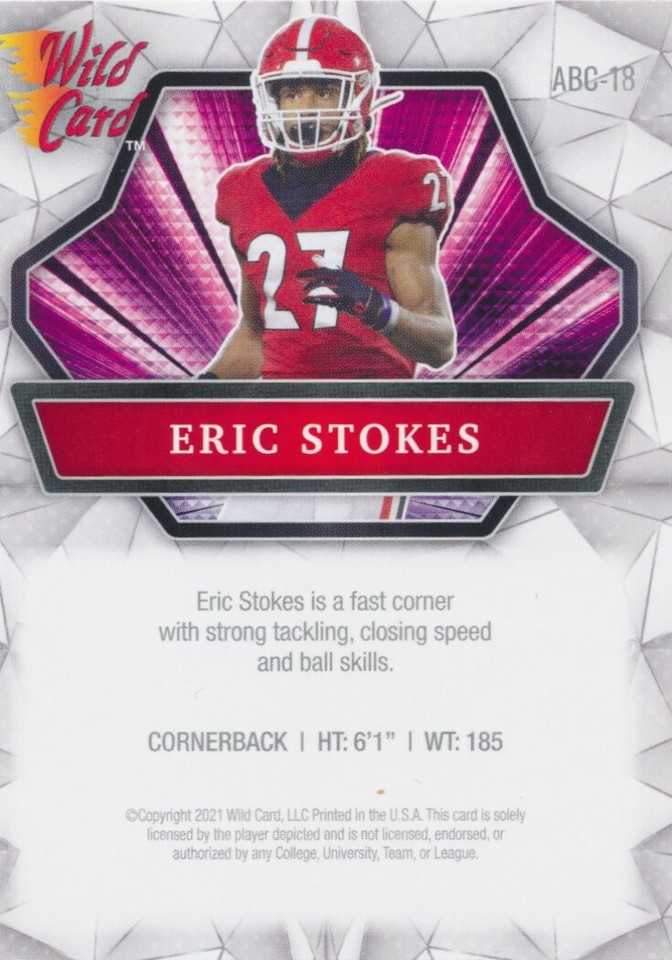 ABC-18 ERIC STOKES 2021 Wild Card Alumination Football RC PACKERS | eBay