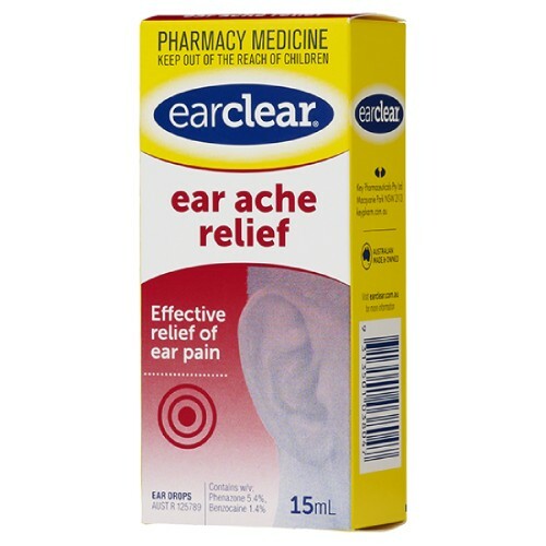 EarClear Ear Ache Relief 15mL Ear Drops Effective Ear Infection Pain ...