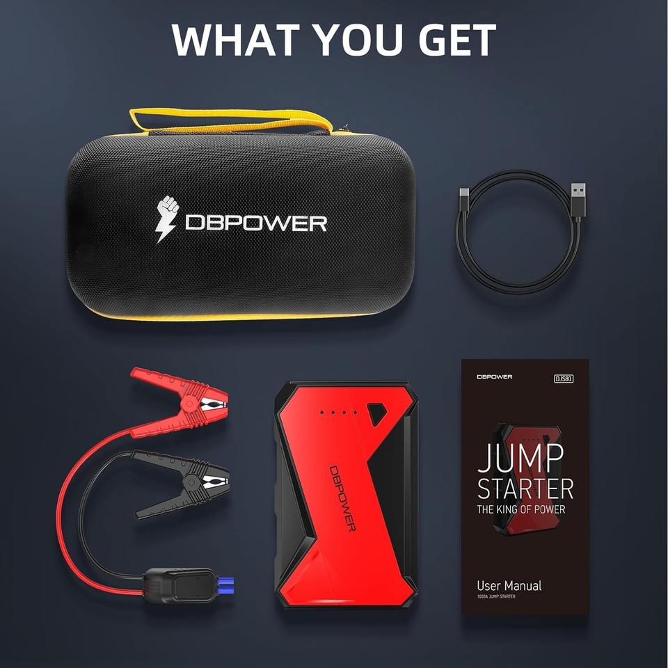 DBPOWER 1000A Portable Car Jump Starter Battery Booster Power Pack ...