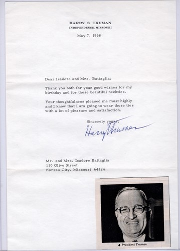 Harry Truman signed letter! 33rd US President! | eBay