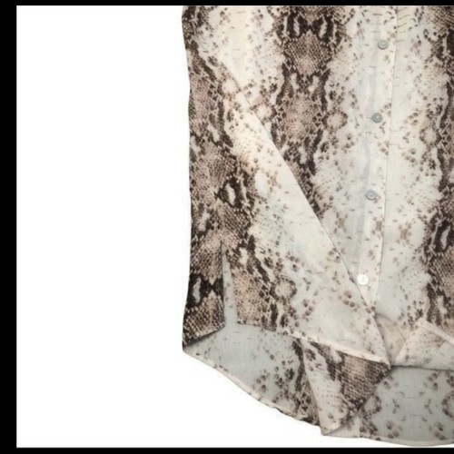 rachel zoe top summer xs snake skin sleeveless top cream brown spring ...