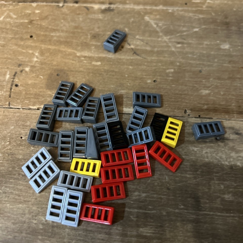 Lego Lot 30 Slope Grill #61409 Grate Black Gray Red Replacement Pieces ...