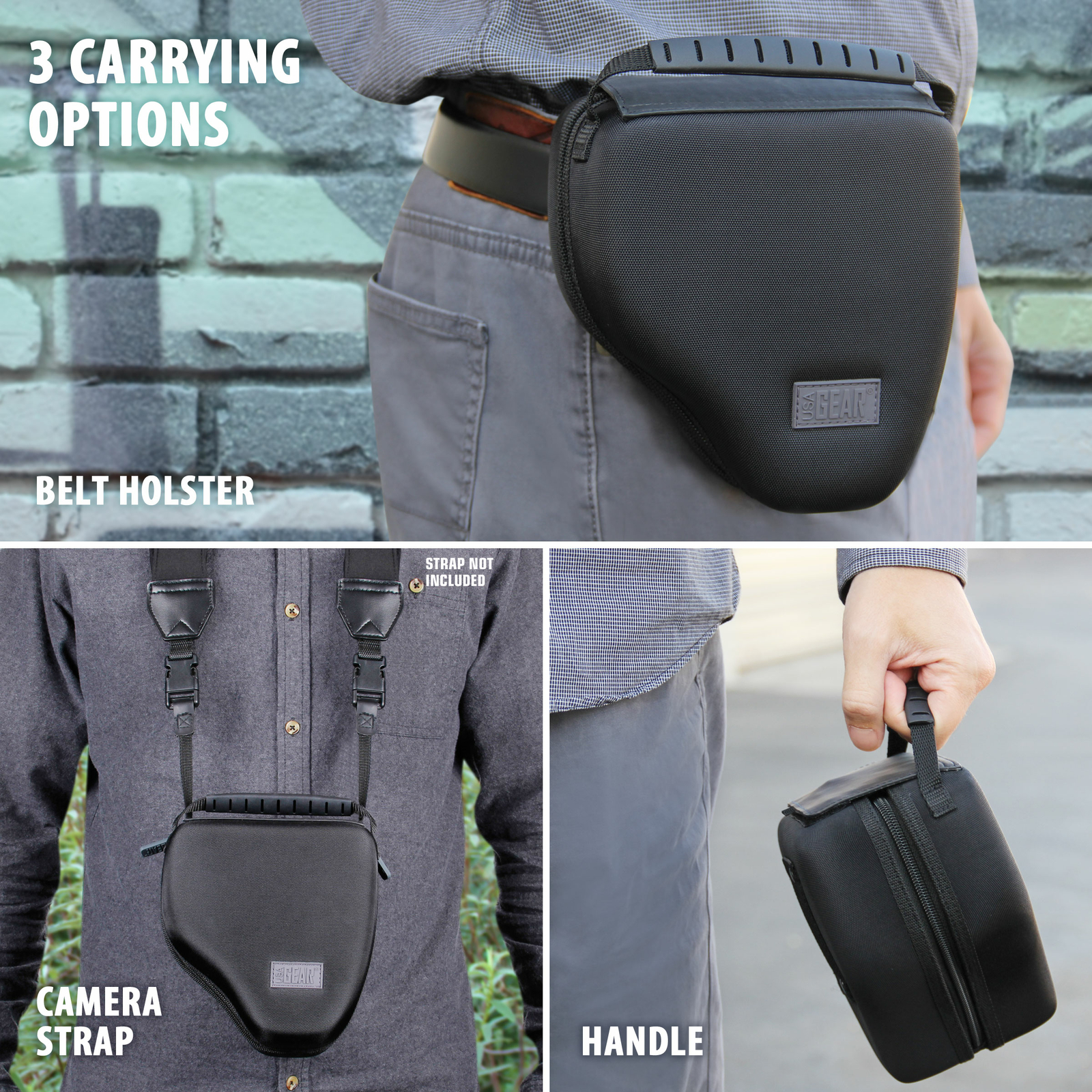 Quick Access DSLR Hard Shell Camera Case w/ Accessory Storage & Padded ...