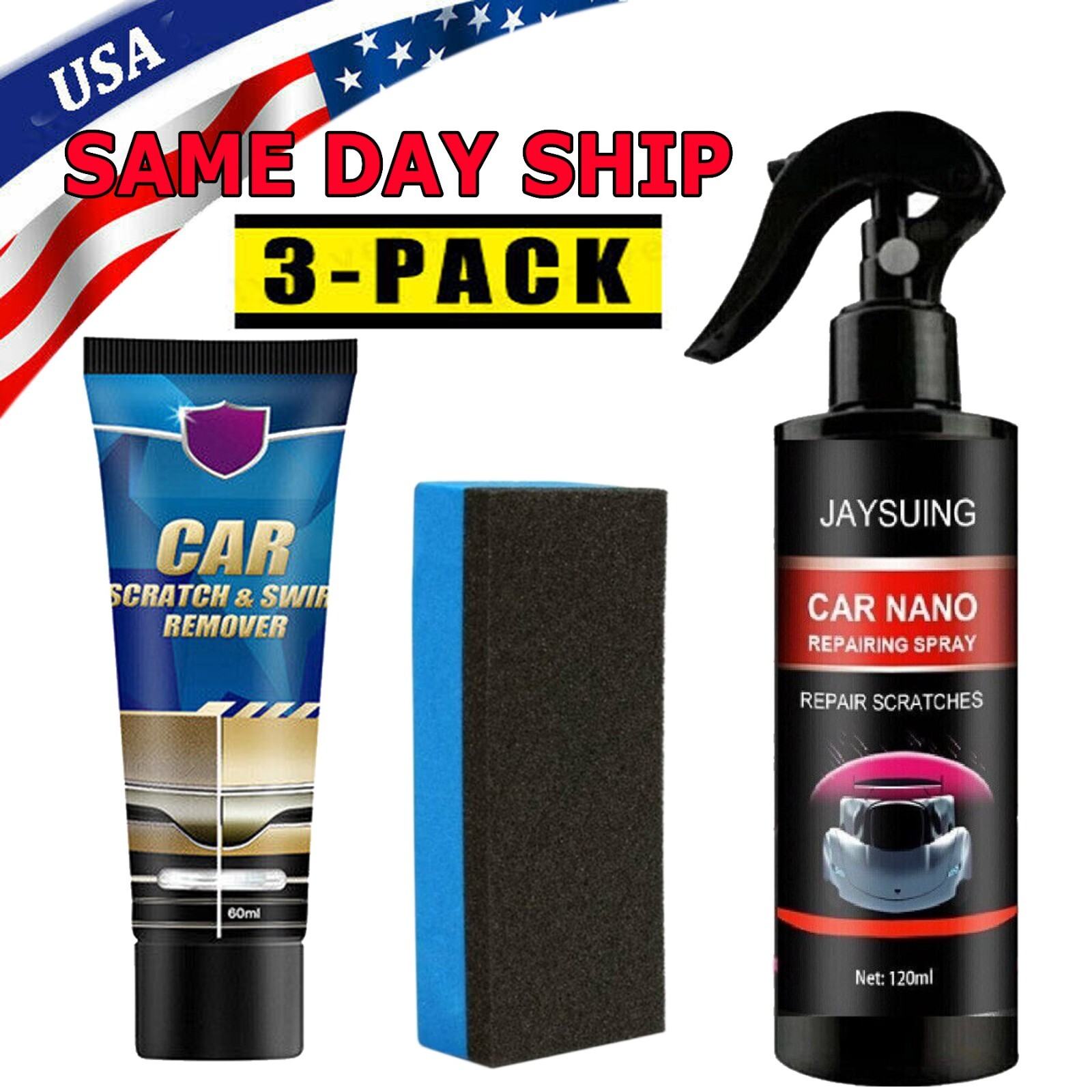 3PCs Car Scratch Repair Nano Spray Scratch Remover Ceramic Coating ...