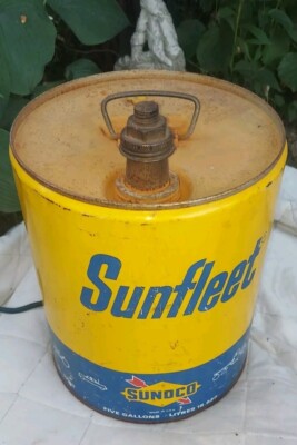 VINTAGE OIL CAN SUNOCO Sunfleet 5 GALLONS | eBay