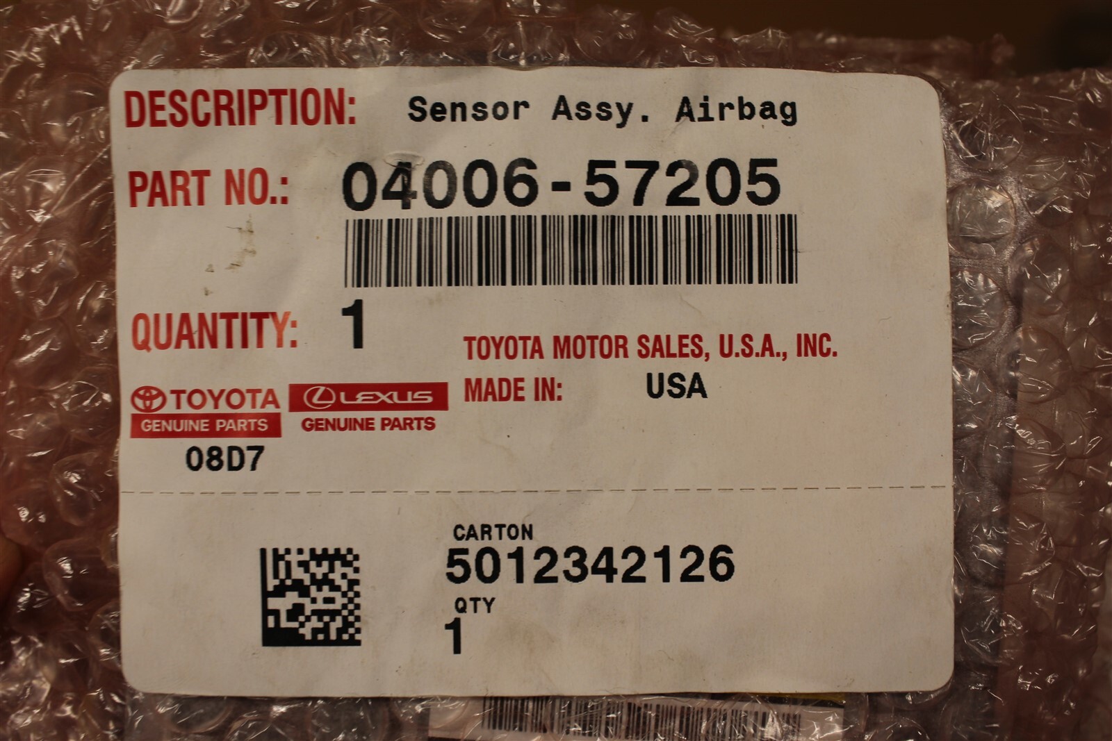 0400657205 Airbag Sensor New genuine Toyota part | eBay.de