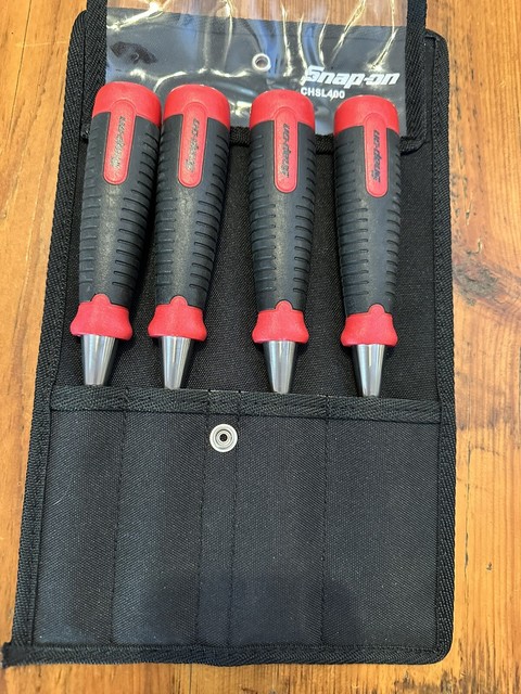 Snap-On CHSL400 chisel set 4 piece orange and black w/case for sale ...
