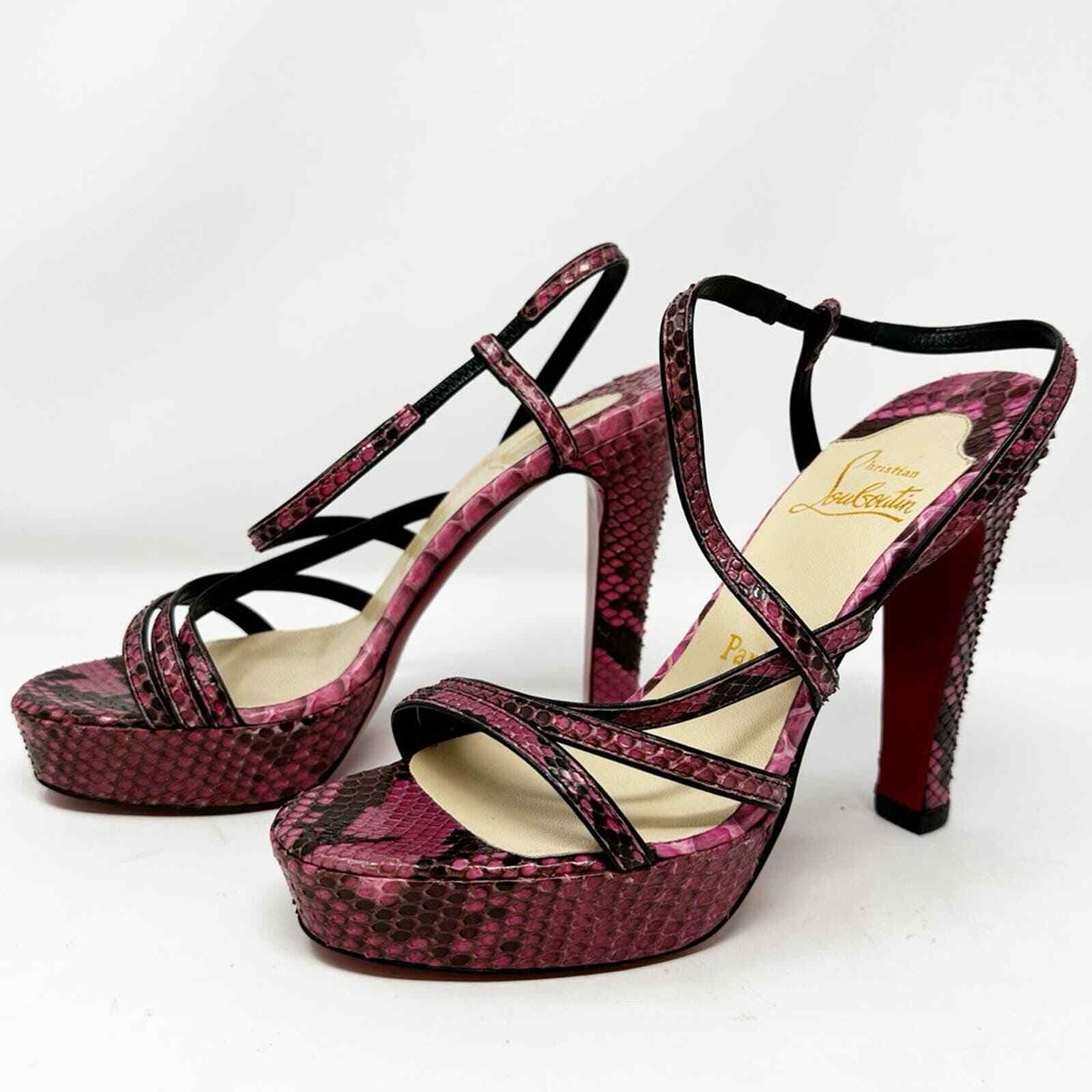 Christian Louboutin Miss Dina 120 Python Platform Str… - Gem