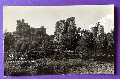 Camp Douglas, WI: Castle Rock - Vintage B&W RPPC | eBay