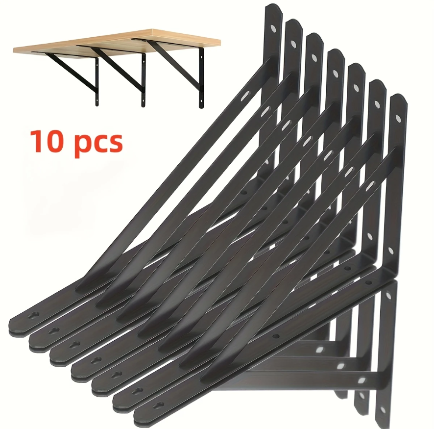 10X Heavy Duty Stainless steel L Shaped Wall Mounted Shelf Brackets ...