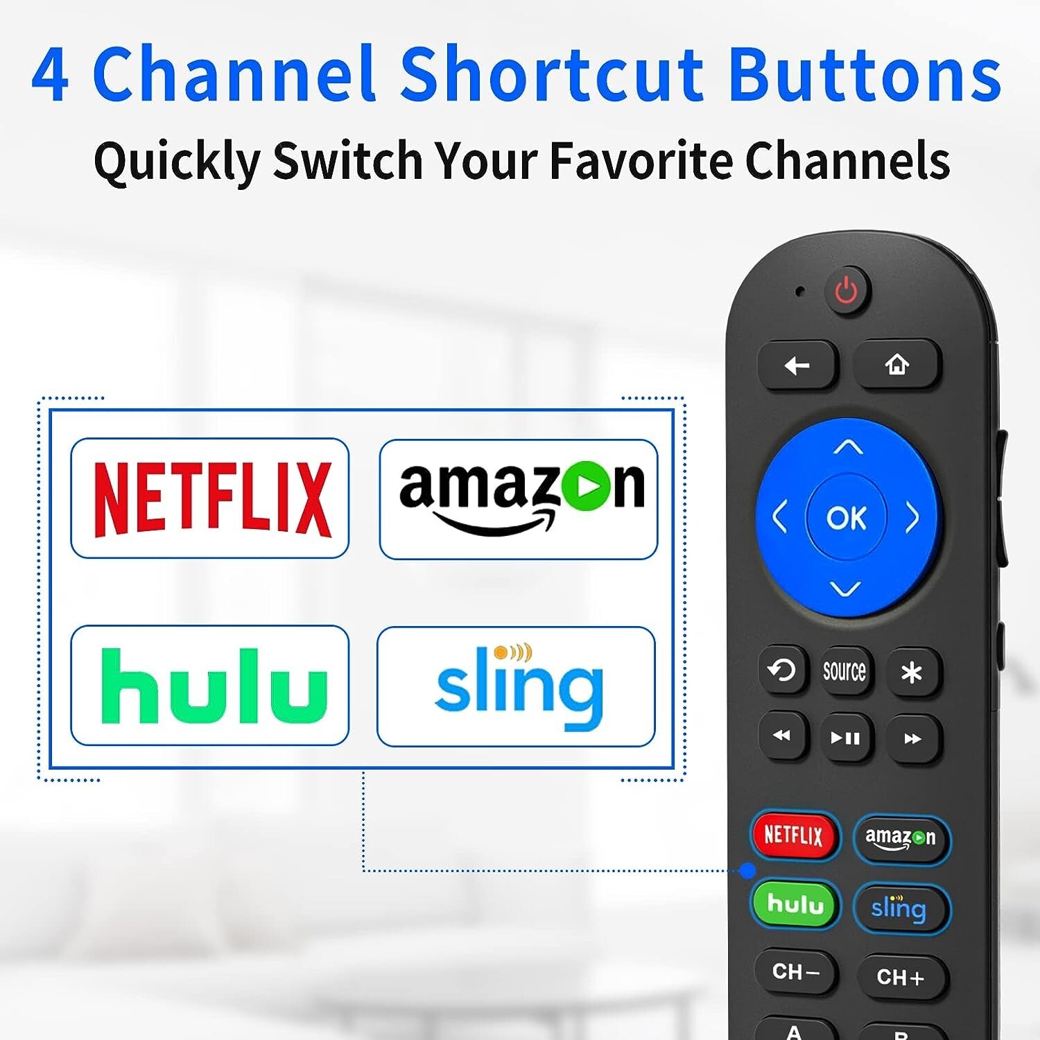 Programmed All in One Remote for Roku Box and Vizio TV with Extra 9 ...