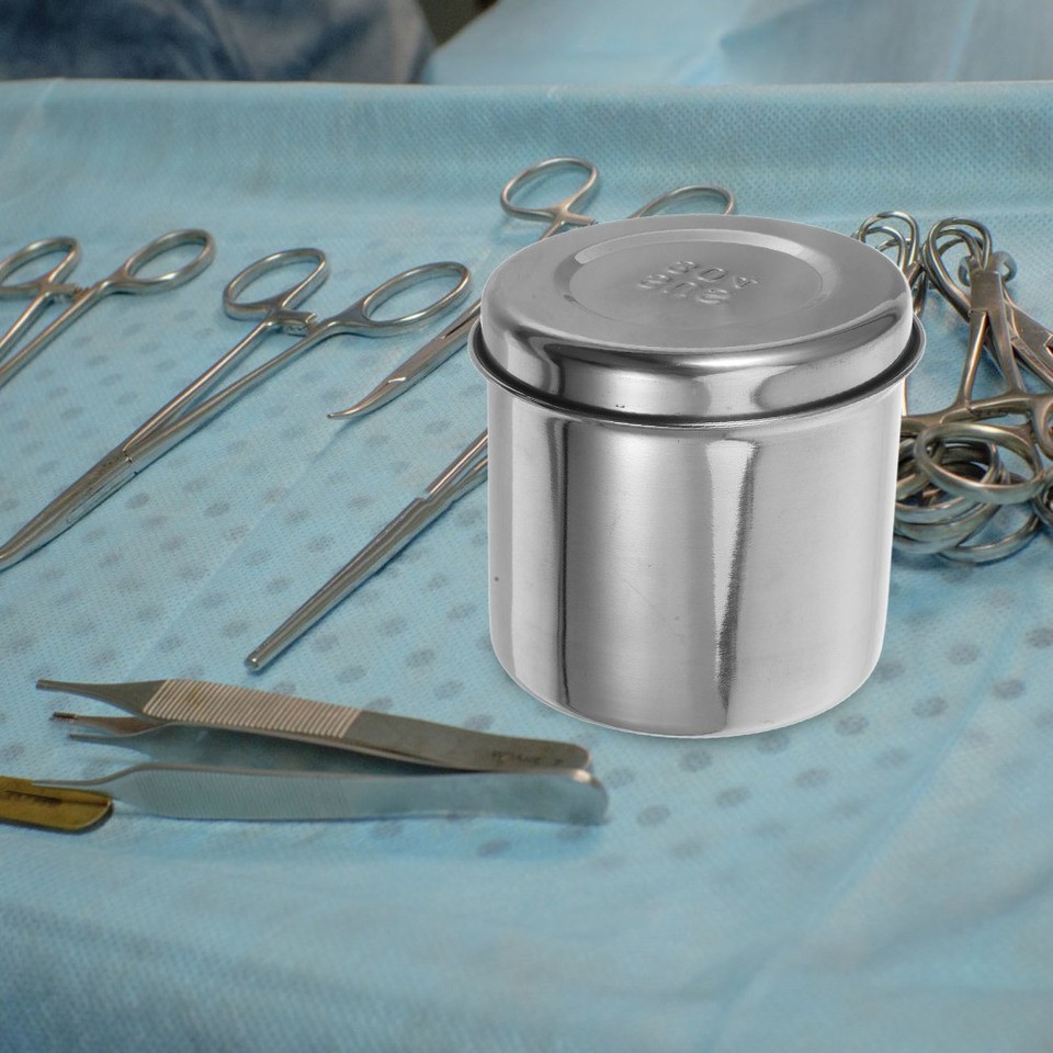 Jar to Hold Gauze Holder with Lid Stainless Steel Unguent Dressing ...