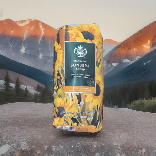 One LB STARBUCKS SUNSERA BLEND Whole Bean Coffee BLONDE ROAST B B O9 ...