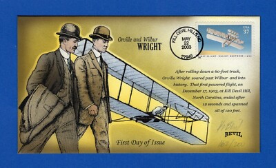 Scott 3783 First Flight Wright Brothers HP FDC by Bevil Main Lot 200 ...