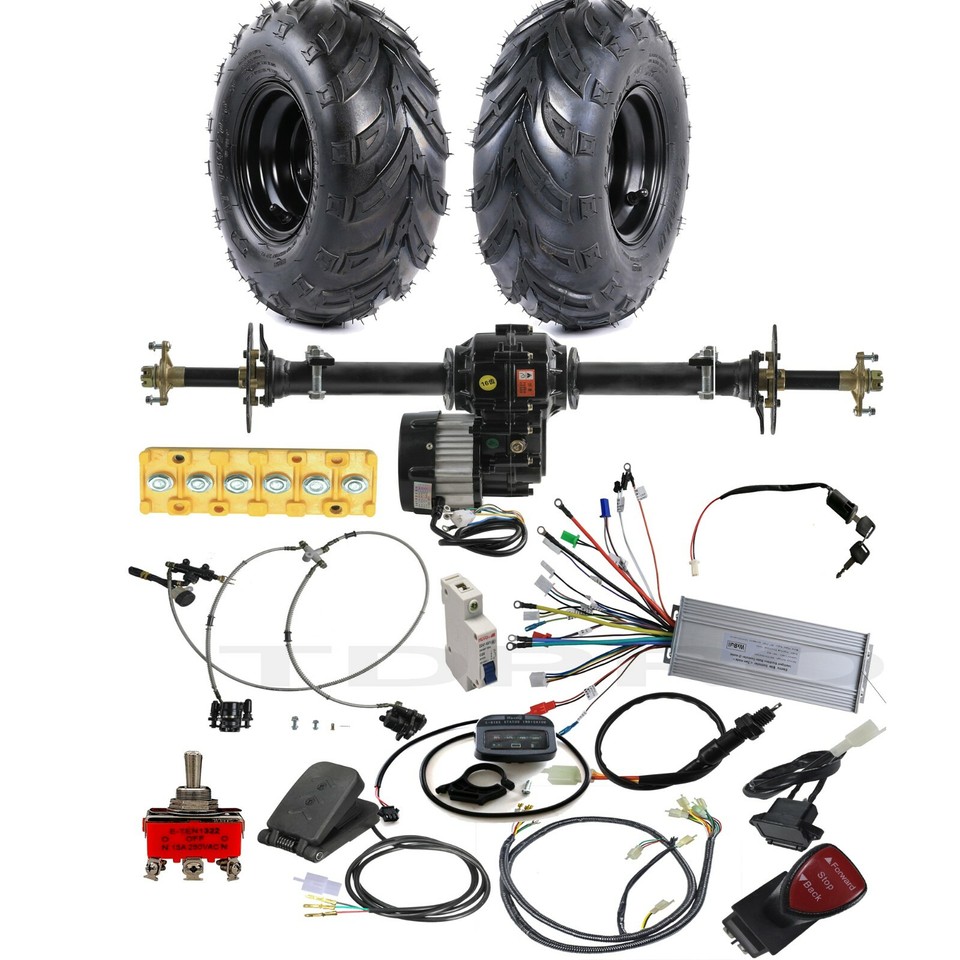 30" 40" Go Kart Rear Axle Kit 1000W Electric Differential Motor ATV ...