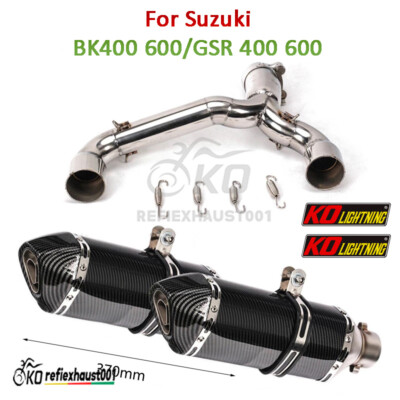 For Suzuki GSR400 600 Motorcycle Dual-outlet Exhaust Mid Pipe 51mm ...