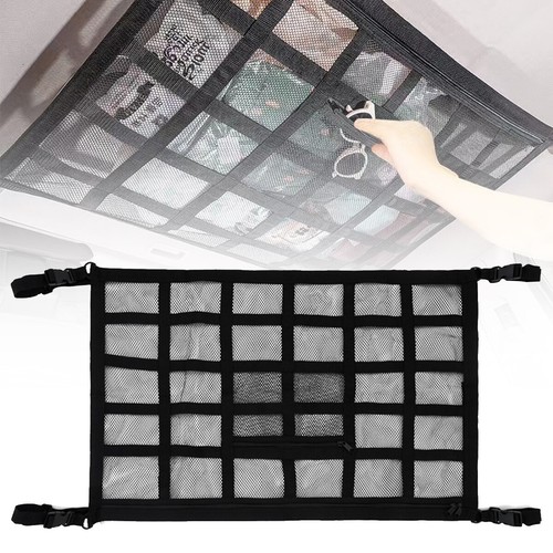 NEW Car Ceiling Storage Net Campervan Roof Mesh Luggage Cargo Organizer ...