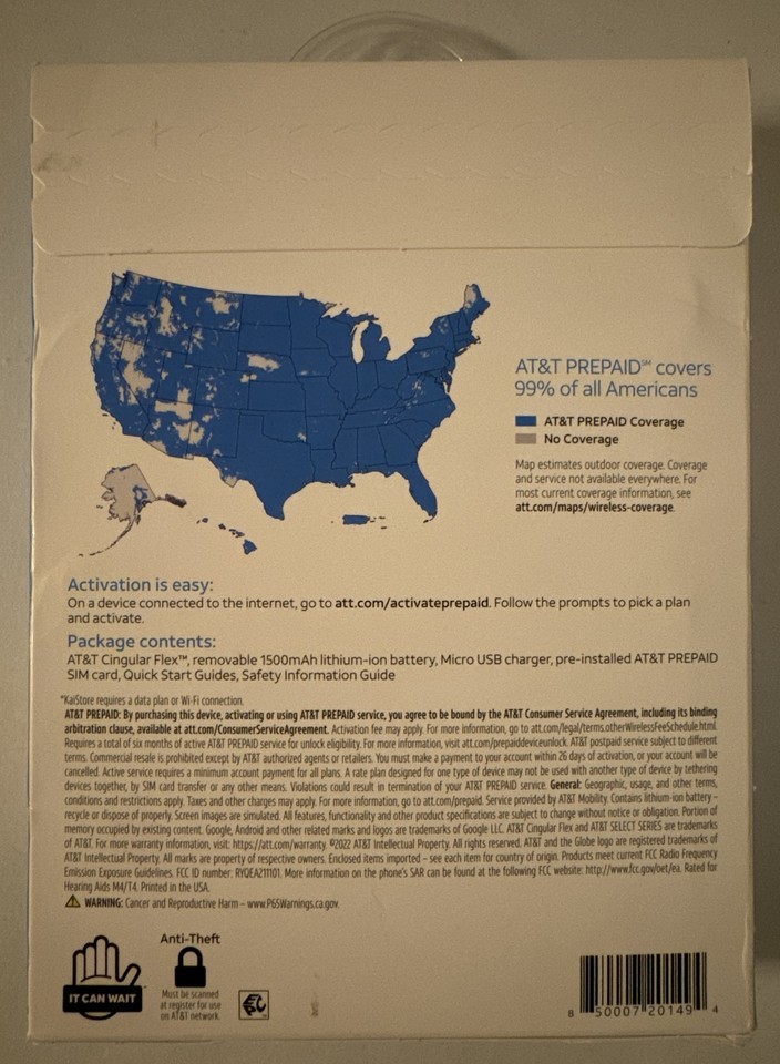 AT&T Cingular Flex Easy to Use Flip Phone - Charcoal (EA211101 ) NEW ...