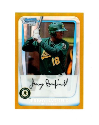 RARE 2011 Bowman Chrome 1st GOLD REFRACTOR SP JEREMY BARFIELD /50! A’s ...