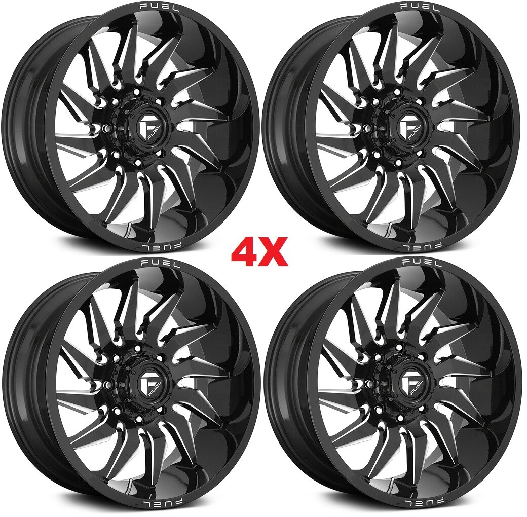 20 FUEL SABER WHEELS GLOSS BLACK MILLED RIMS 20X10 D74420008447 | eBay