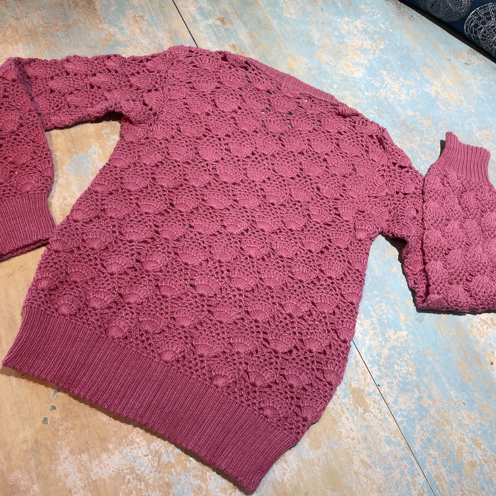 180. Peruvian Connection crochet rose pink Alpaca v n… - Gem