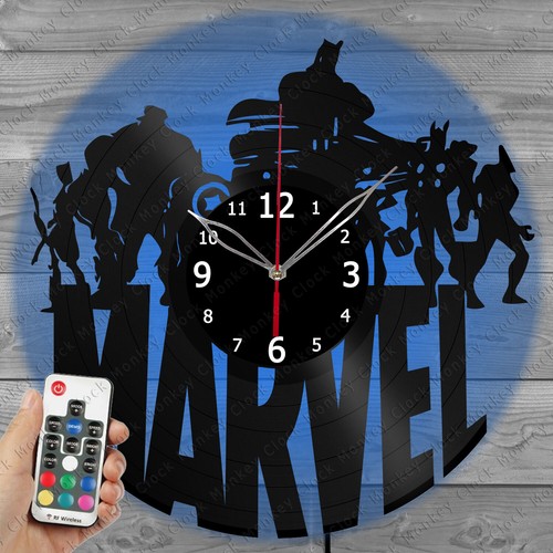 LED Vinyl Clock Marvel Light Vinyl Record Wall Clock Decor Home 6497 | eBay