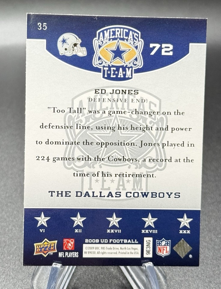 2009 Ed Jones Upper Deck America’s Team Dallas Cowboys On Card Auto #35 ...