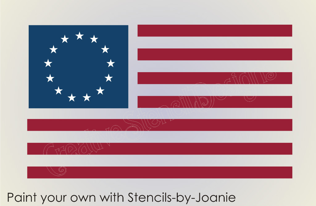Stencil Patriotic Betsy Ross Flag Spirit 1776 Americana 13 Stars ...