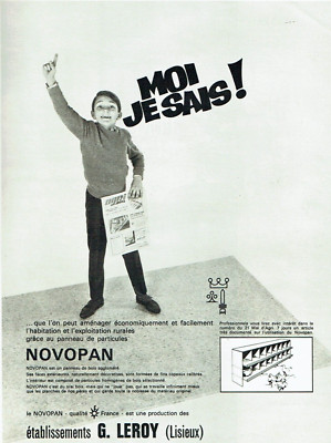 publicité Advertising 0523 1965 Novopan et Leroy Lisieux panneau ...