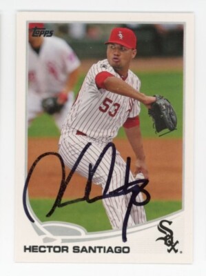 SIGNED BASEBALL CARD AUTO TOPPS 2013 CHICAGO WHITE SOX HECTOR SANTIAGO ...