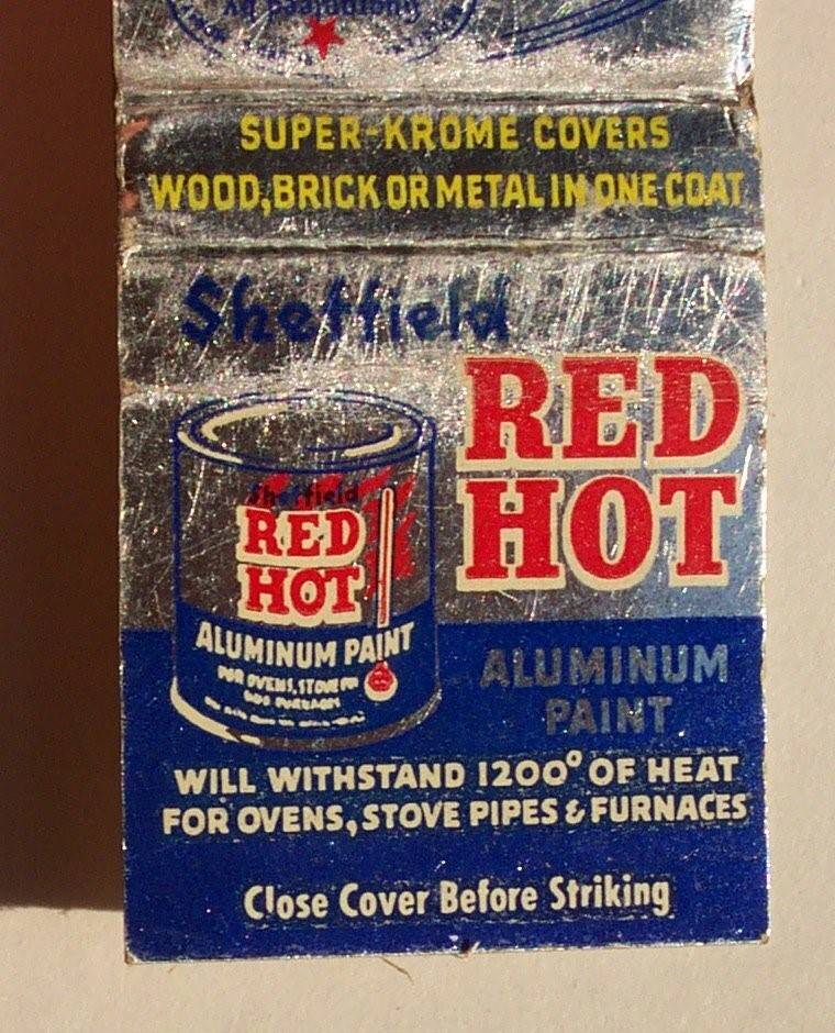 1950s Sheffield Red Hot Paint Cleveland OH Matchbook Ohio | eBay