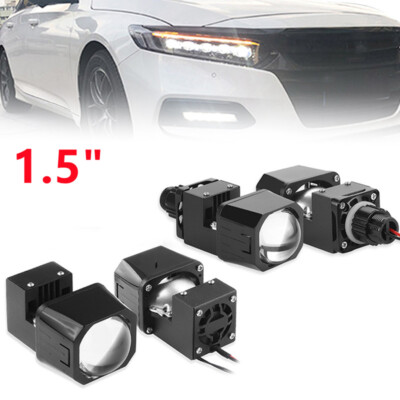 Mini LED Headlight 1.5" Bi LED Projector Lens Hi/Lo Beam Car Retrofit ...