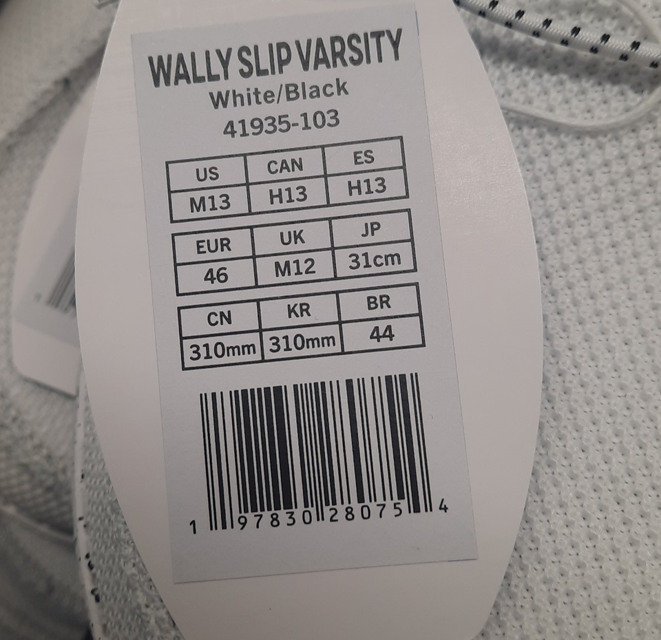 Hey Dude Wally Slip Varsity Mule Shoes Men’s Size 13 White Black Slip ...