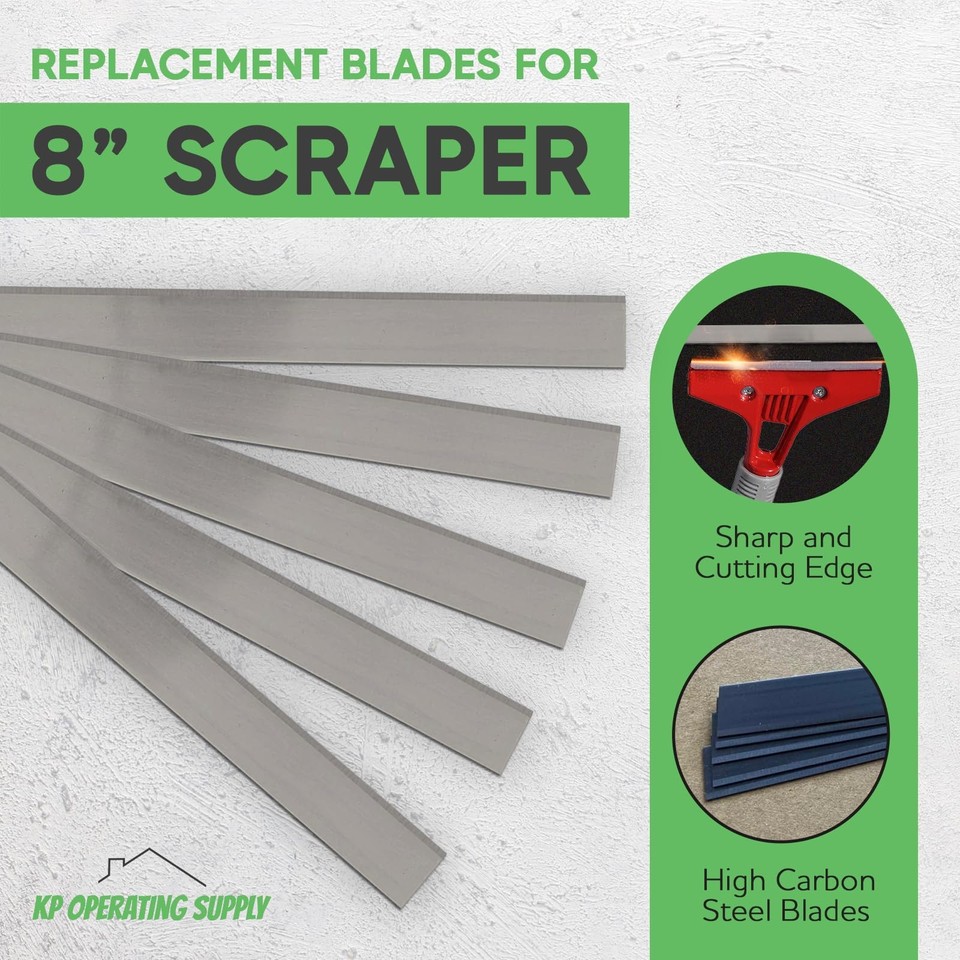 8" Floor Scraper Blades 5 -Pack - Angled Demolition Scraper Blades for ...