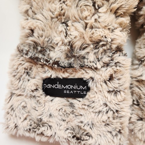 Pandemonium Seattle Faux Fur Ultra Plush Rosebud Mittens Head/Ear Wrap ...