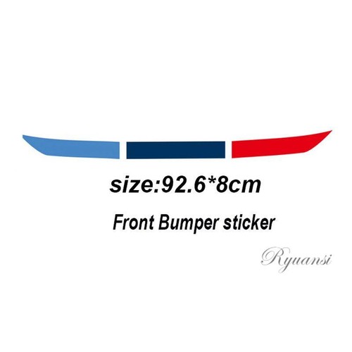 Car Front Bumper Tri-Color Stickers M Performance Sport Stripe Decal ...