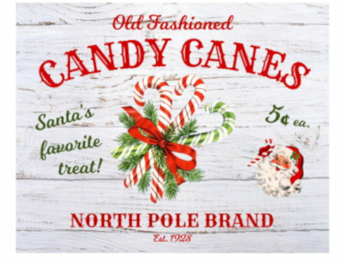 Vintage Image Grunge Retro Sign Candy Canes Labels Waterslide Decals ...