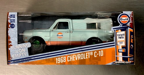 GREENLIGHT GREEN MACHINE GULF 1968 CHEVY C10 TRUCK RUNNING ON EMPTY 1/ ...