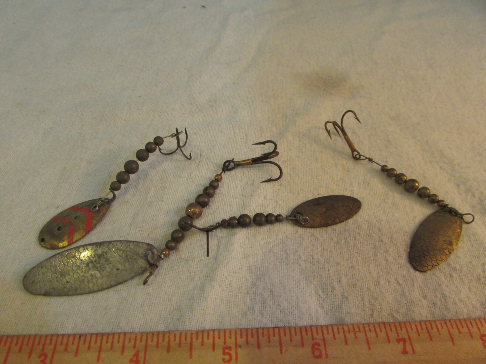 4 Old Vintage Fishing BEADED ROOSTER TAIL Topwater fishing Lures K | eBay